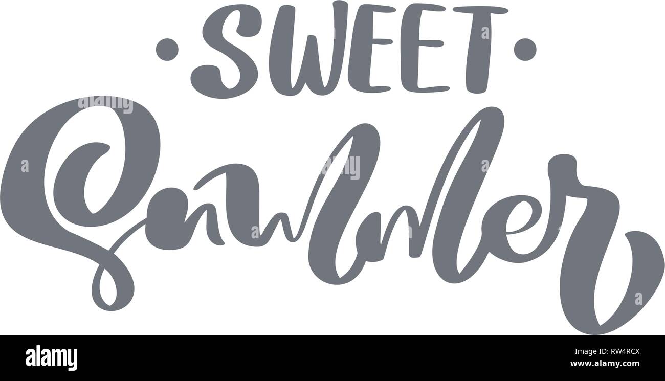 Brush calligraphy lettering composition text Sweet Summer. Vector Hand ...