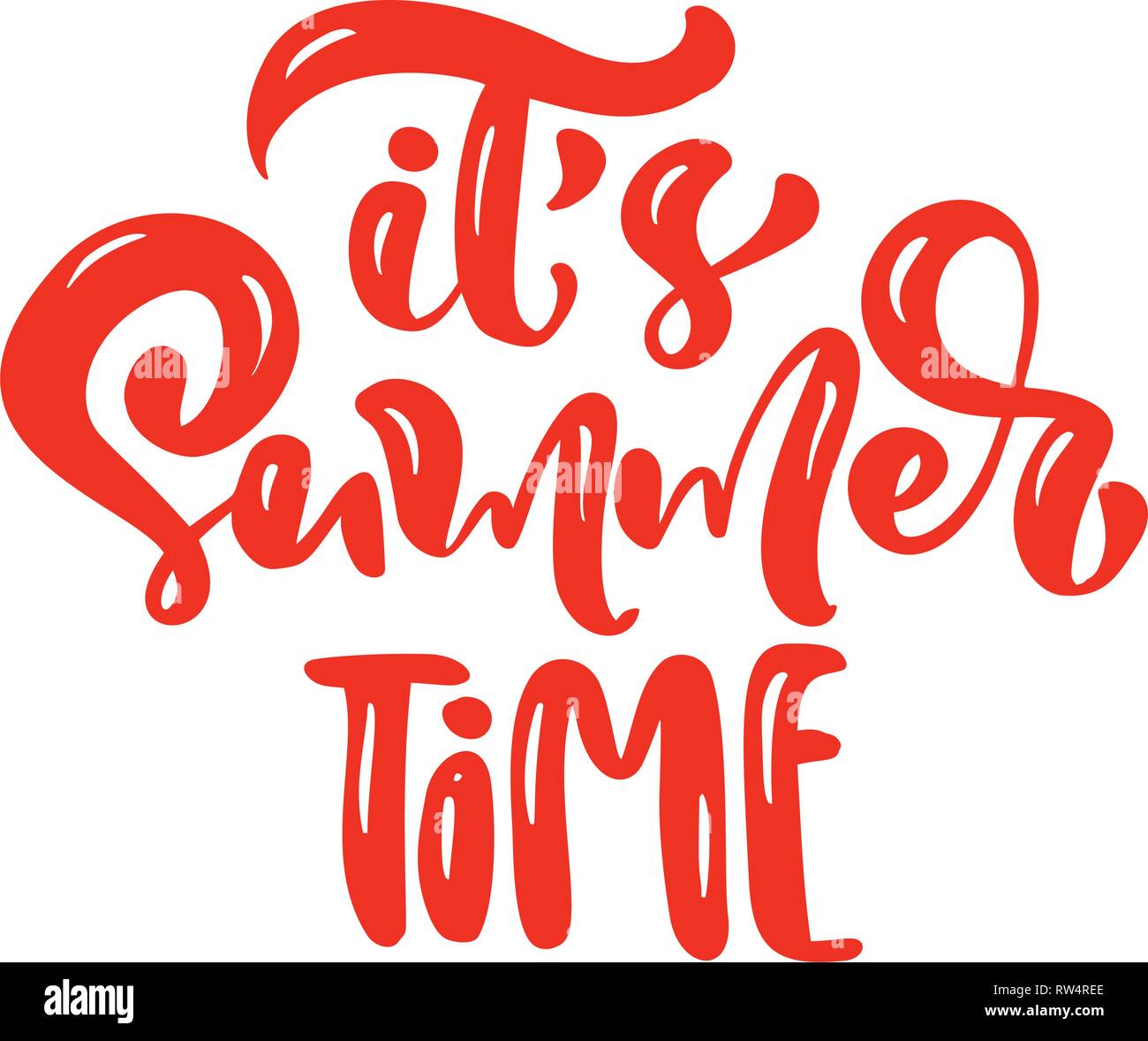 Brush calligraphy lettering composition text its Summer Time. Vector ...