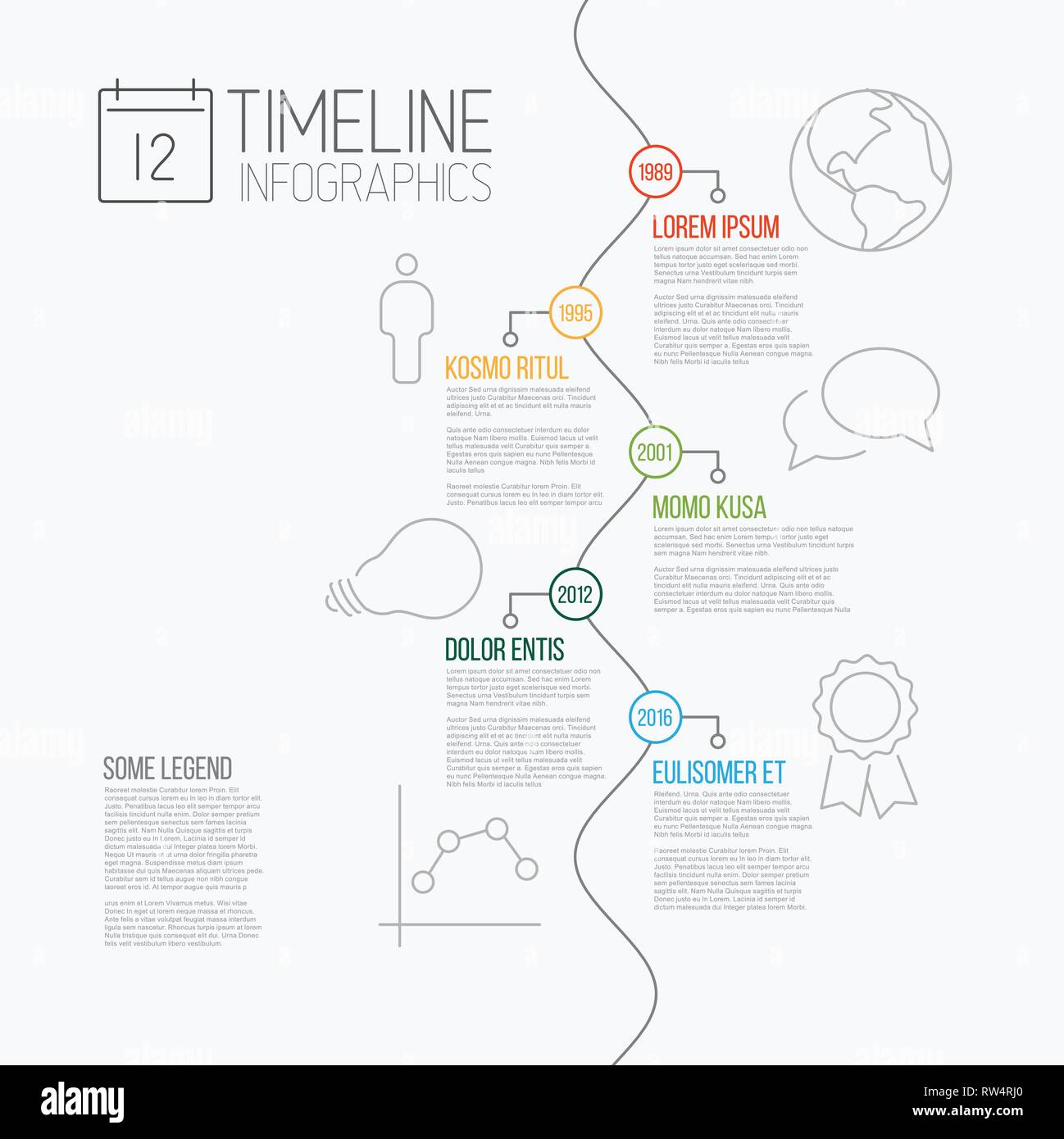 Vector Infographic timeline report template with the biggest milestones ...