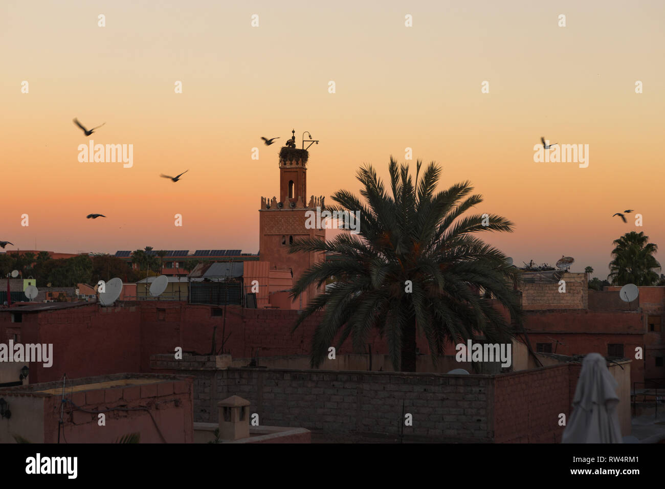 Sunrise above the roofs of marrakesh hi-res stock photography and ...