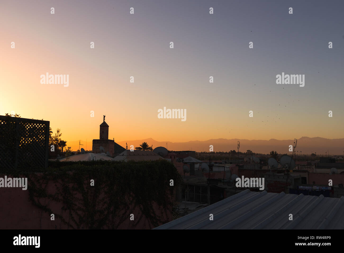 Sunrise above the roofs of marrakesh hi-res stock photography and ...