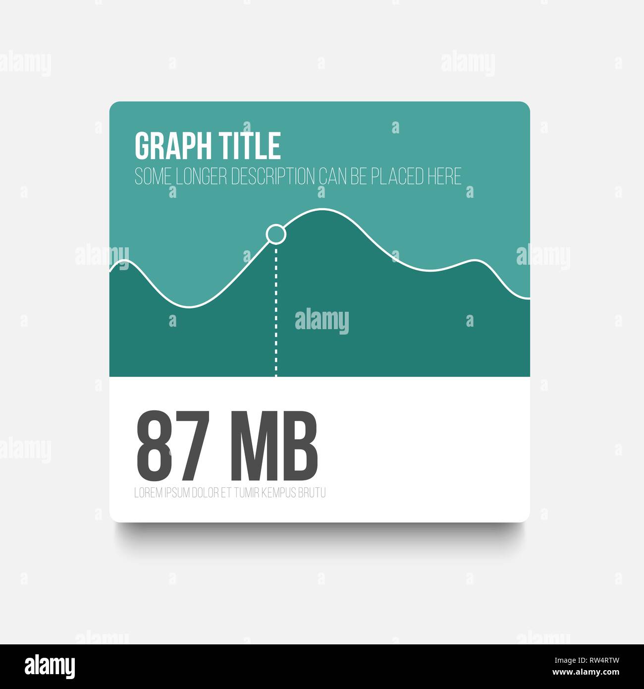 Vector flat user interface (UI) infographic template with simple minimalistic graph Stock Vector ...