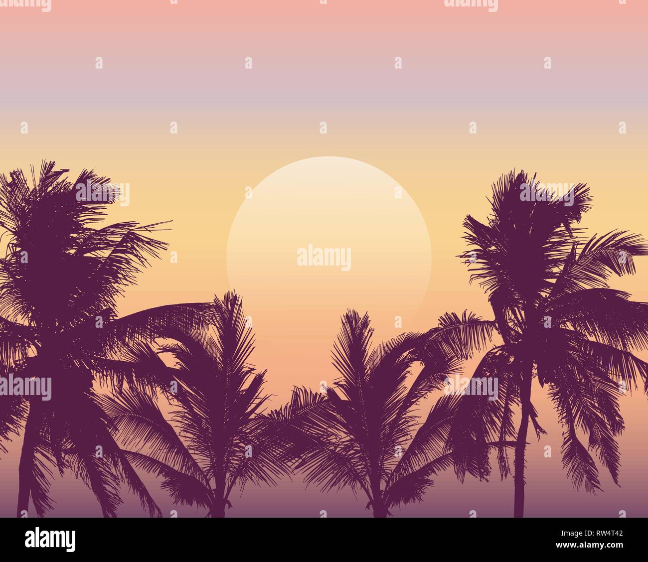 Palm tree over water sea Stock Vector Images - Alamy
