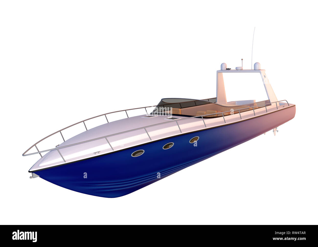 3D rendering of a motor boat isolated on white background Stock Photo ...