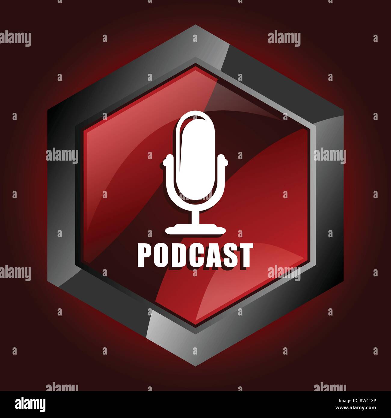 Mic hexagon Stock Vector Images - Alamy