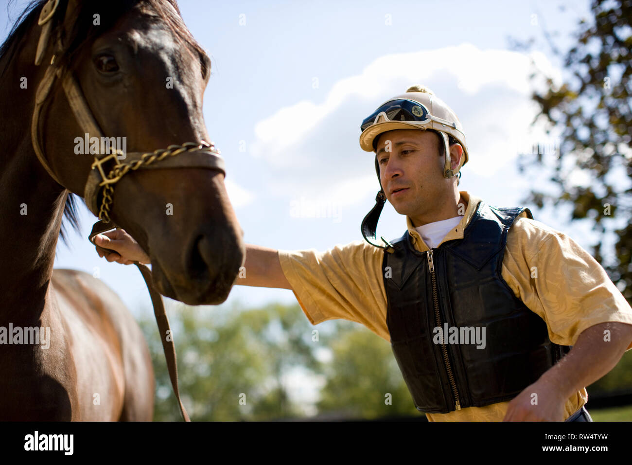 Man and his horse Stock Photo - Alamy