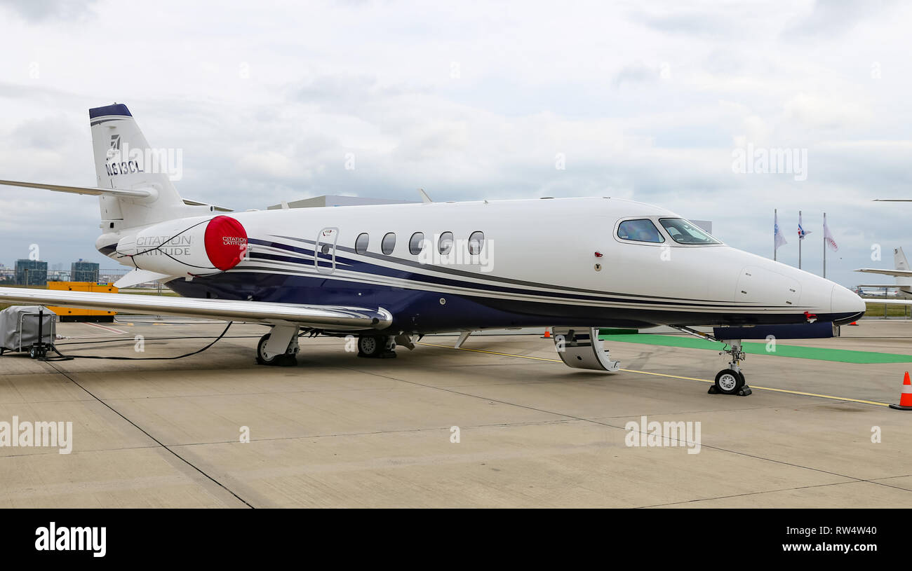 ISTANBUL, TURKEY - SEPTEMBER 30, 2018: Textron Aviation Cessna 680A ...
