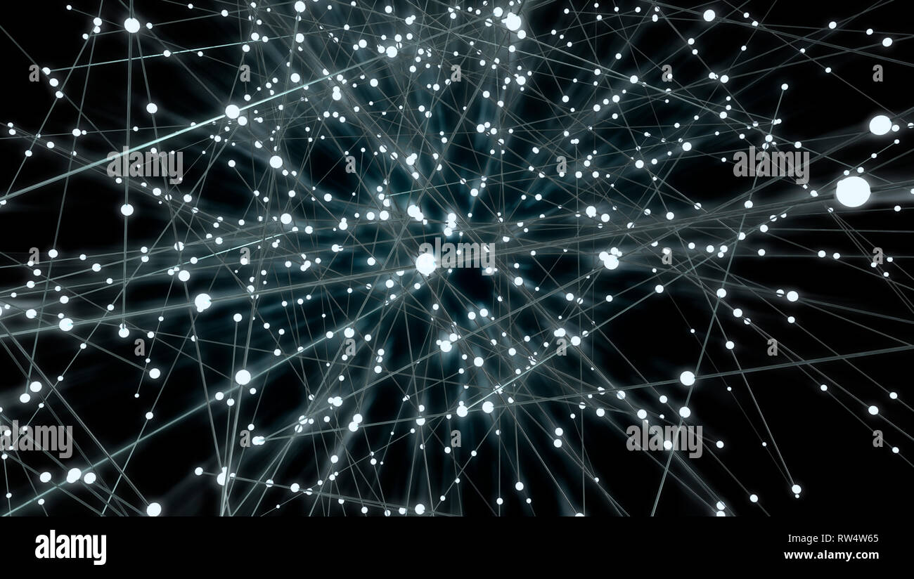 abstract image of neural network on black background Stock Photo - Alamy