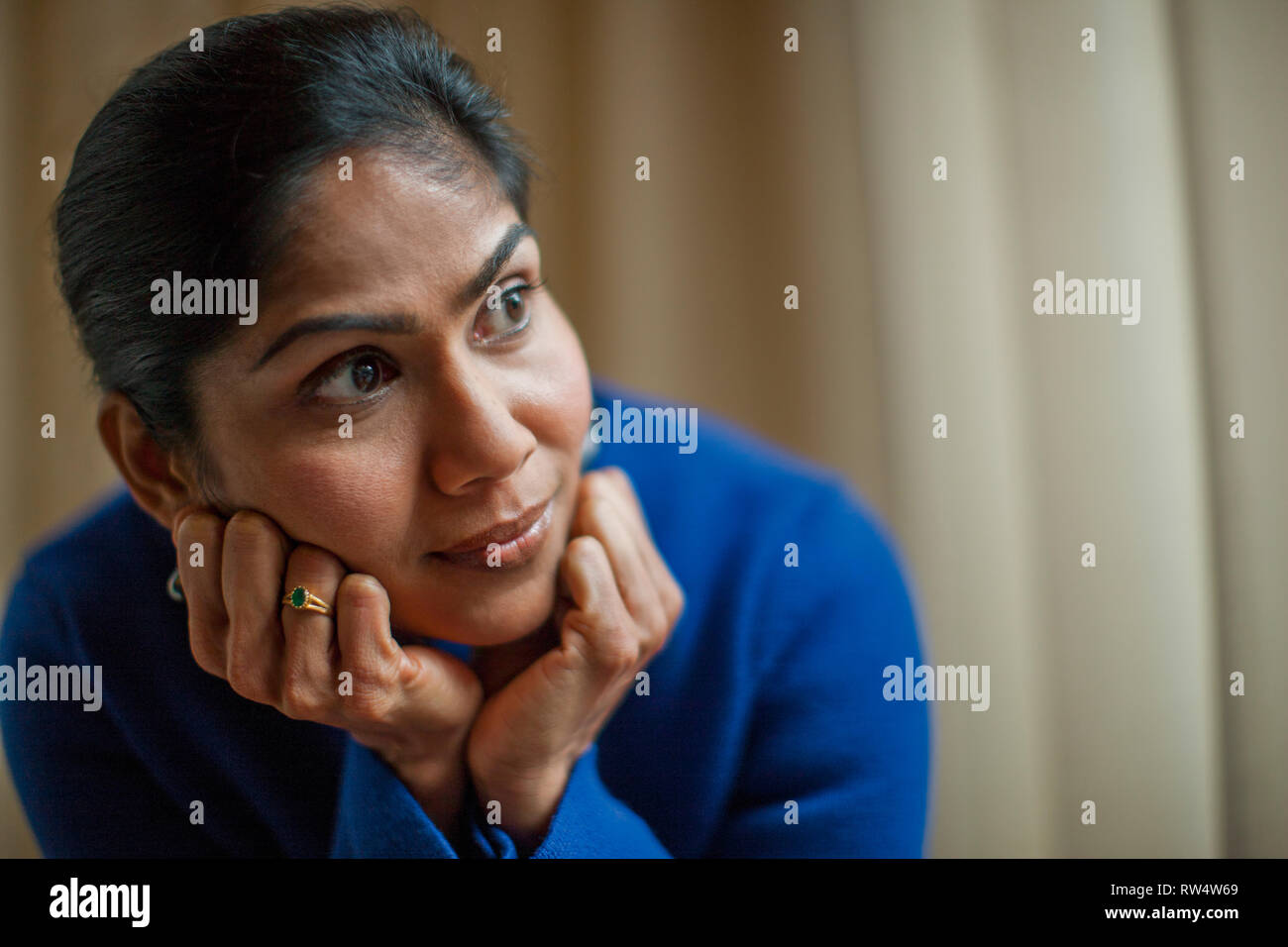 Nervously looking up hi-res stock photography and images - Alamy