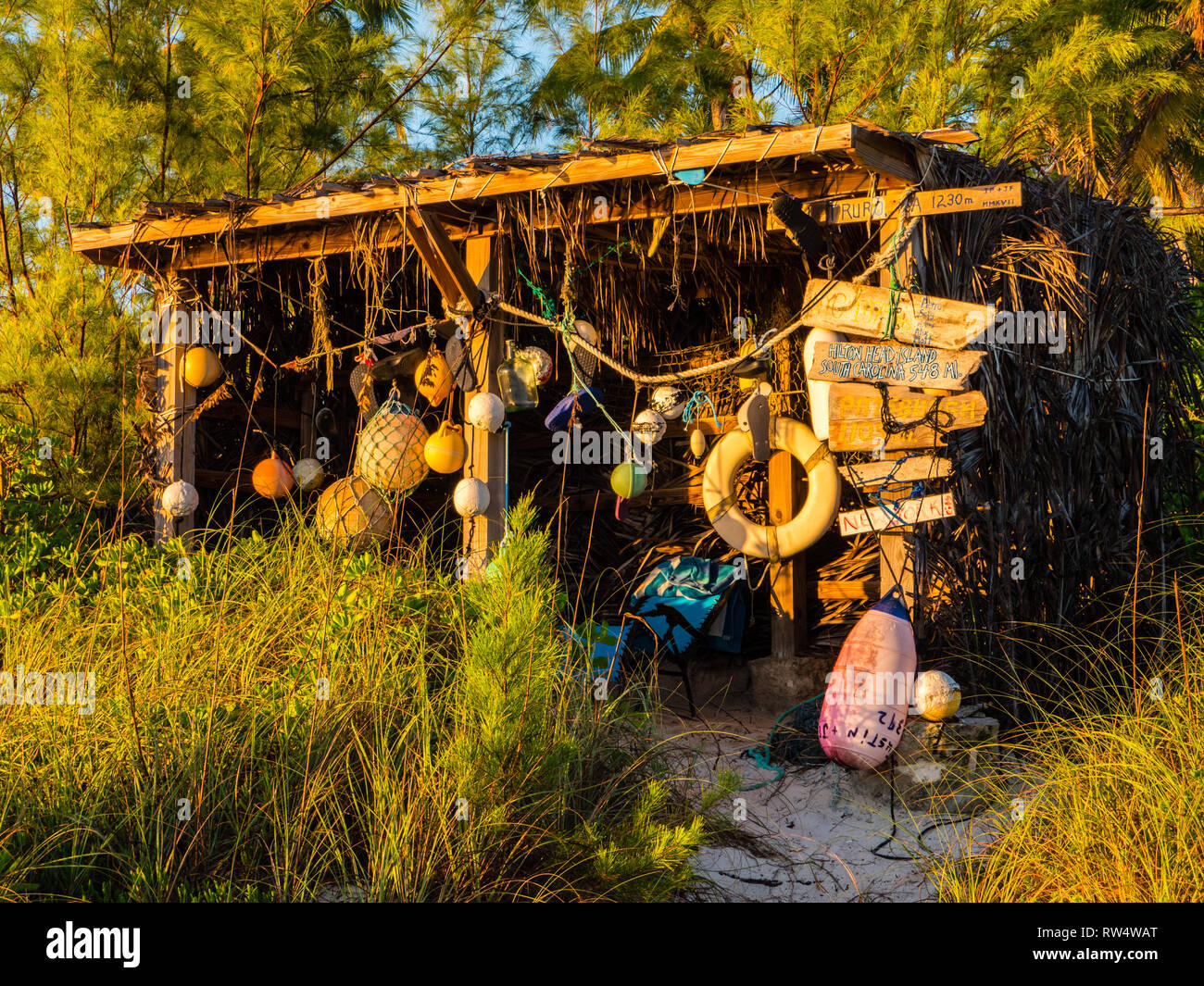 Beach Shack, With Distances to other Places, Morning Sunshine, Sky ...