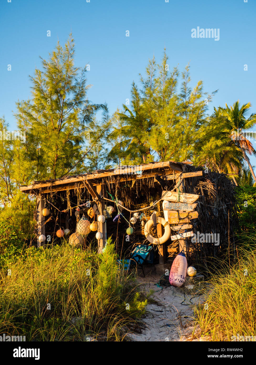 Beach Shack, With Distances to other Places, Morning Sunshine, Sky ...