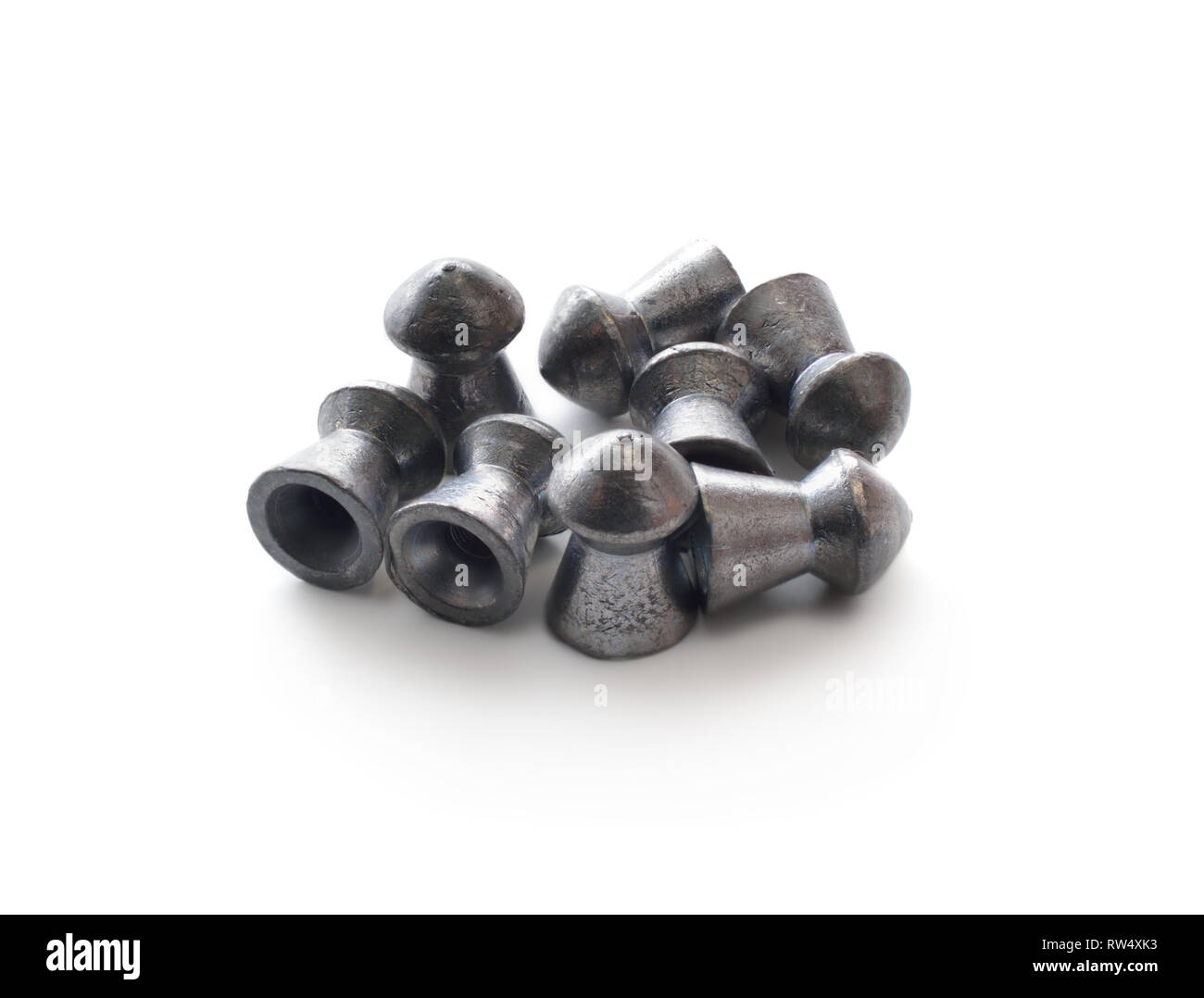 Bullets for pneumatic gun. Isolated on white background Stock Photo - Alamy
