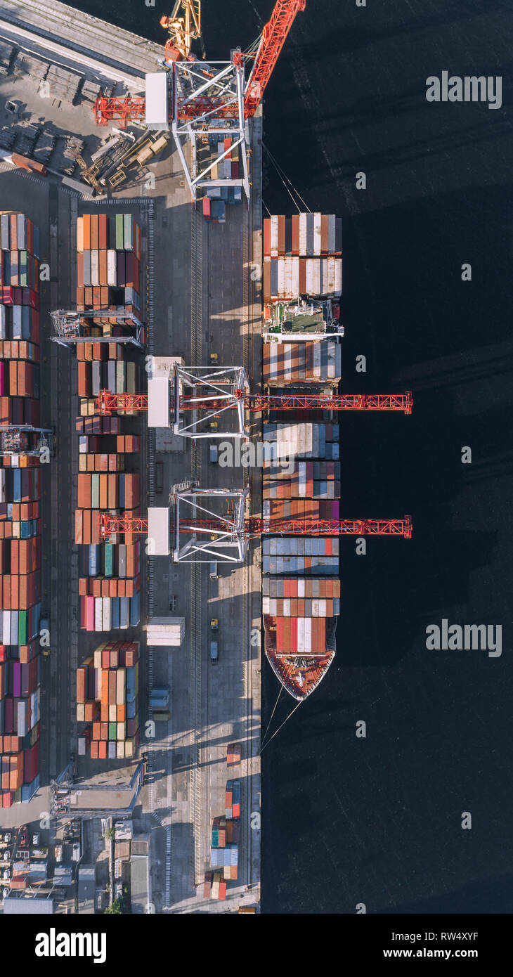 Container cargo ship in import export business logistic, Freight ...