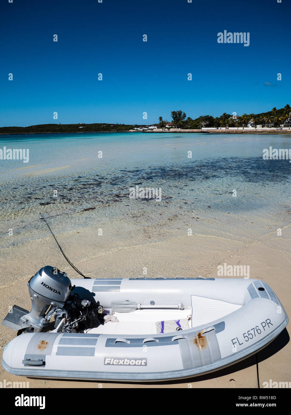 Rib Power Boat, Beach, Governors Harbour, Eleuthera, The Bahamas, The ...