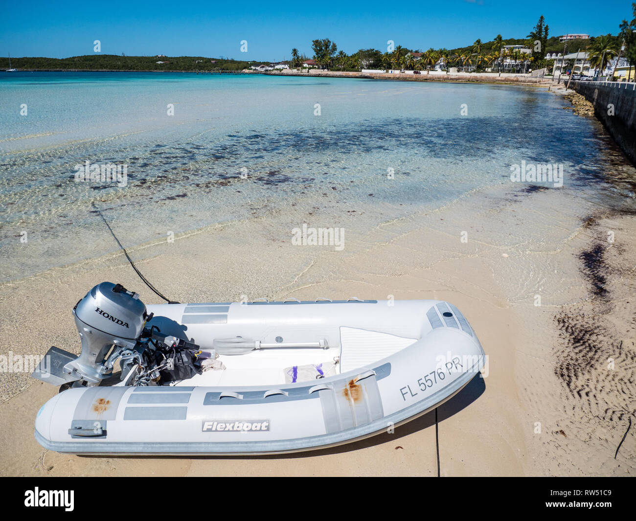 Rib Power Boat, Beach, Governors Harbour, Eleuthera, The Bahamas, The ...