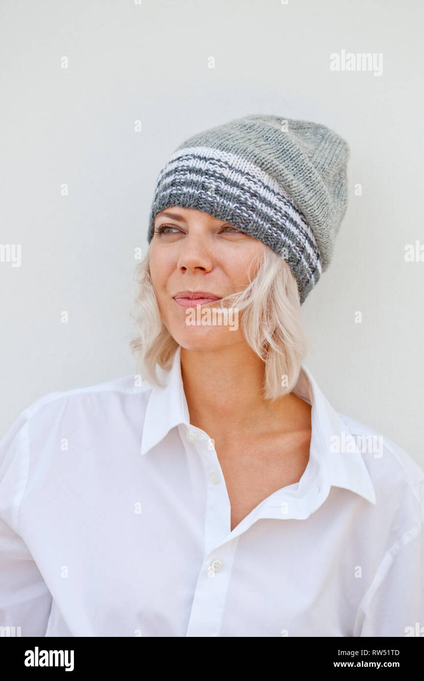 Grey striped hat hi-res stock photography and images - Alamy