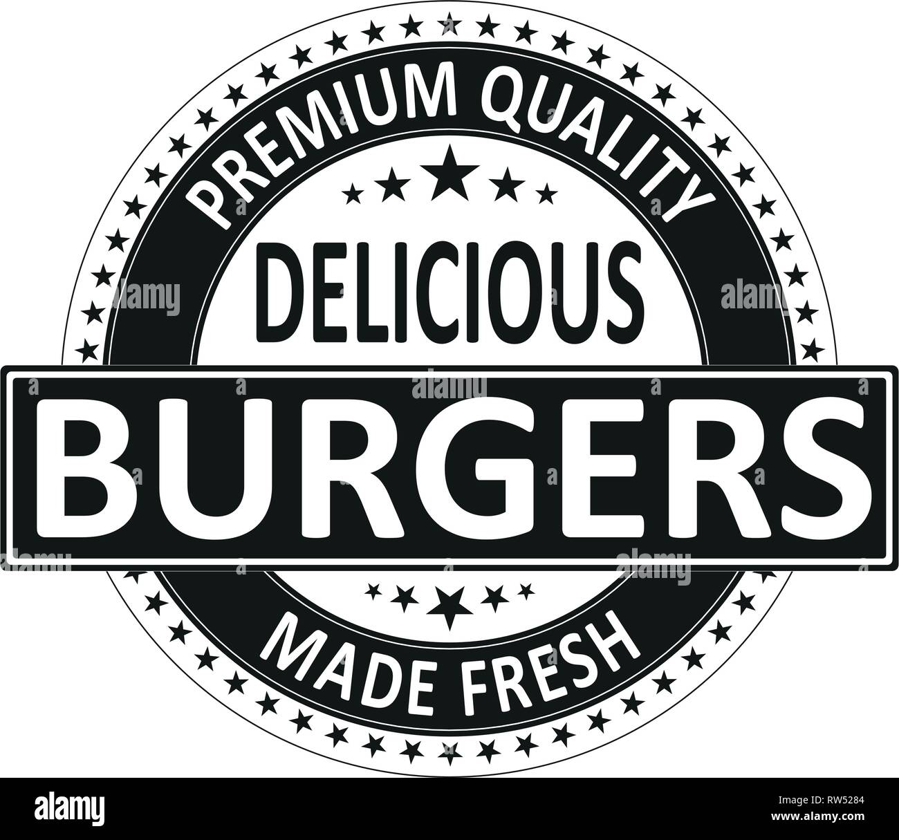 black premium quality delicious burgers made fresh isolated square ...