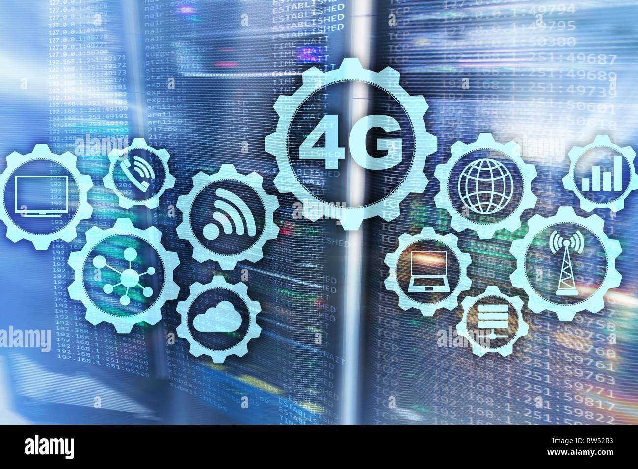 Mobile telecommunication cellular high speed data connection concept ...