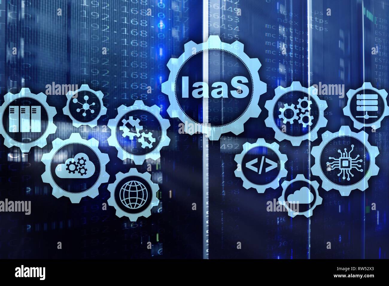 IaaS, Infrastructure as a Service. Online Internet and networking ...