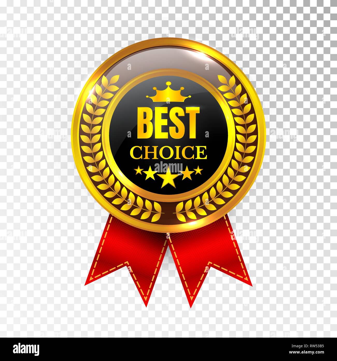 Gold Best Choice Label Illustration Golden Medal Label Icon Seal Sign ...
