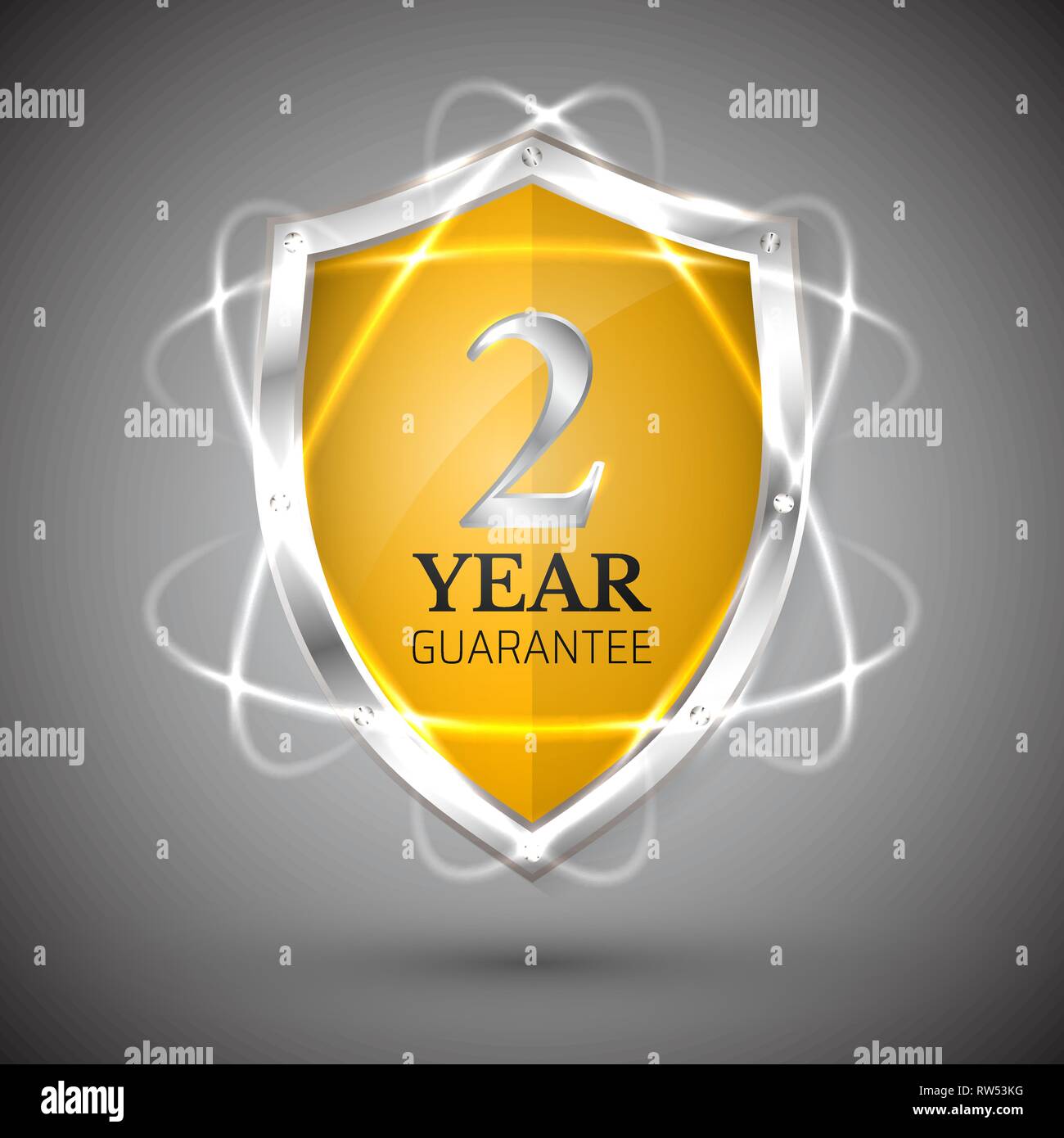 Shield with a guarantee 2 year icon. Warranty Label obligations ...