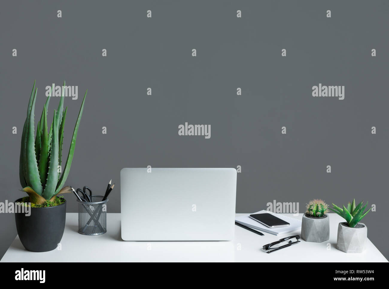 Modern work place concept Stock Photo - Alamy