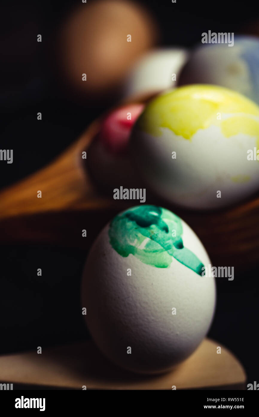 Set of poorly colored eggs Stock Photo - Alamy