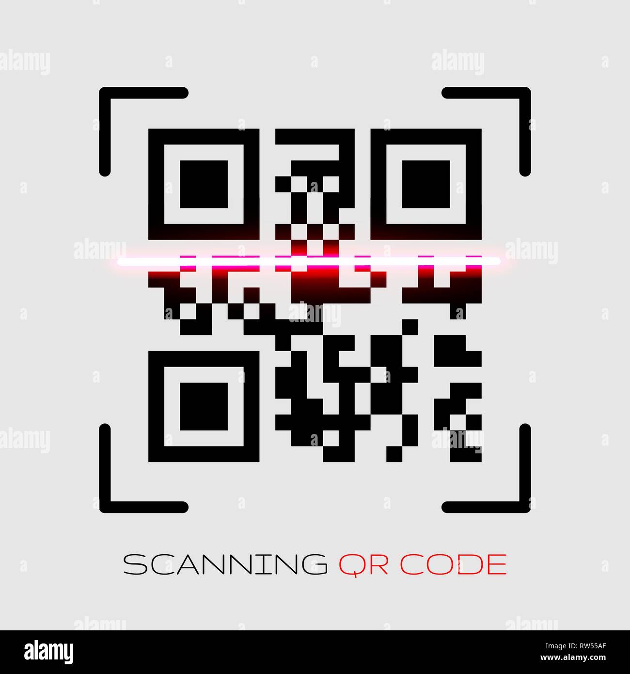 Vector QR code sample for smartphone scanning isolated on blue ...