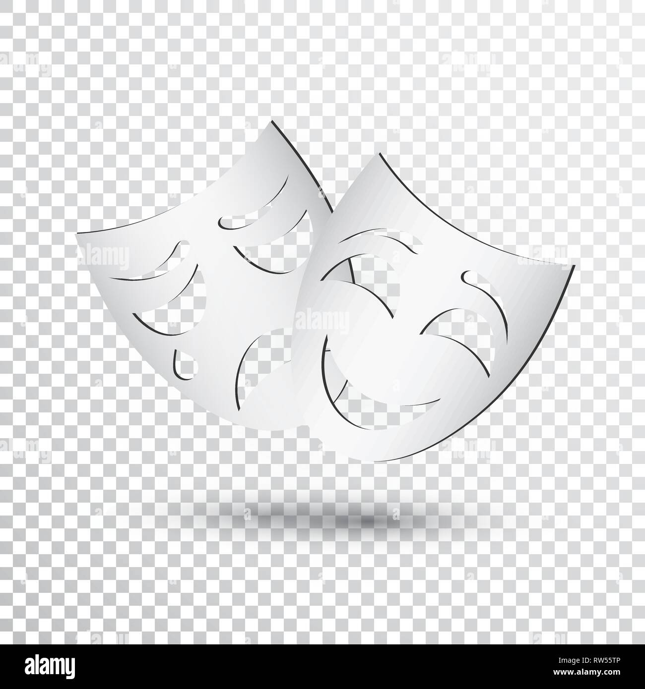 Happy and sad theater masks, simple icon Stock Vector Image & Art - Alamy