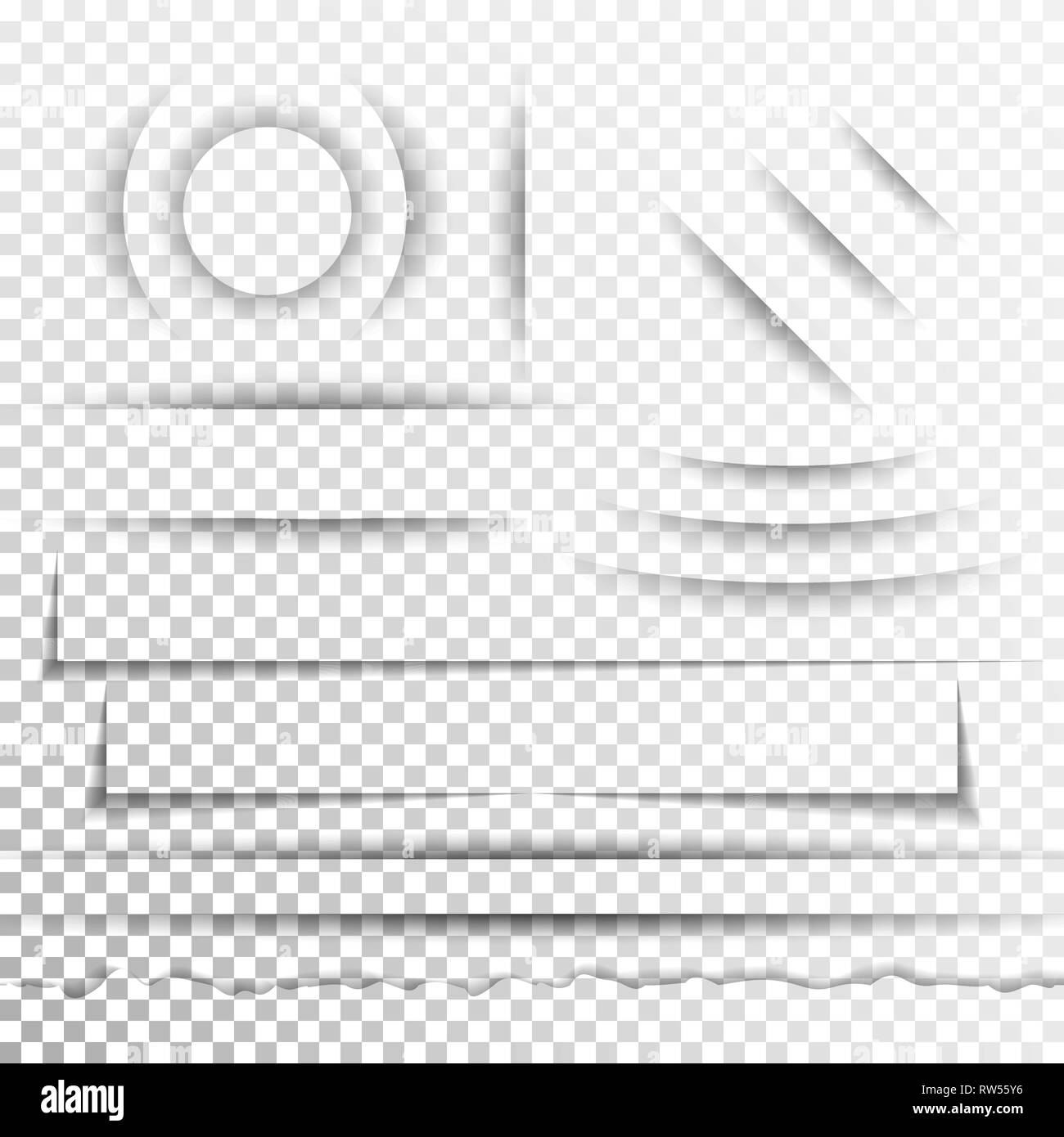 Transparent realistic paper shadow effect set. Web banner. Shade for ...