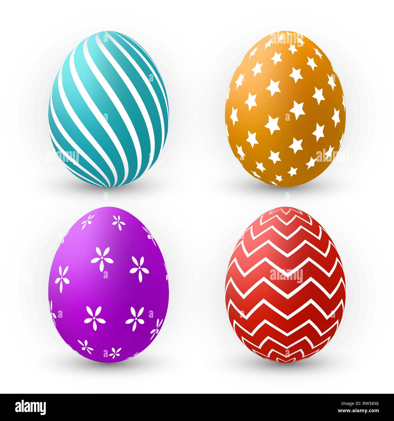 Color Eggs Collection With Gradient Mesh, design template, Vector ...