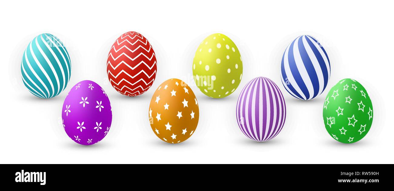 Color Eggs Collection With Gradient Mesh, design template, Vector ...