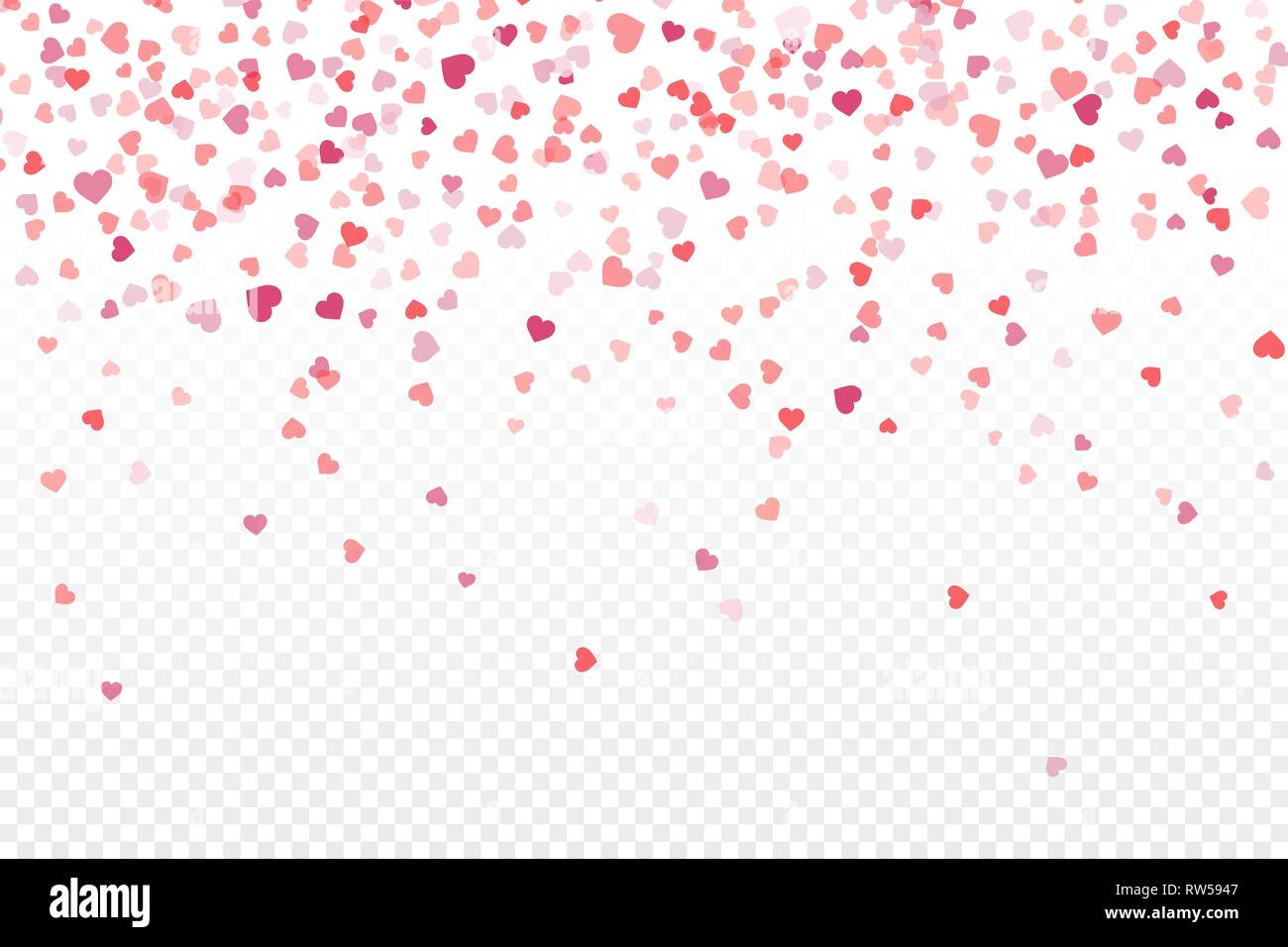 Vector realistic isolated heart confetti on the transparent background ...