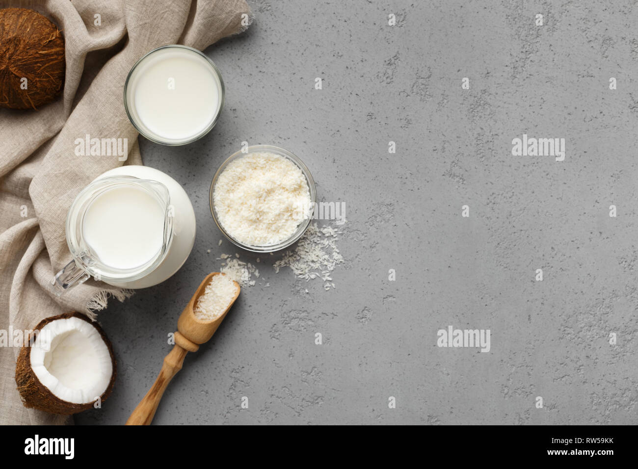 Recipe with coconut concept Stock Photo - Alamy