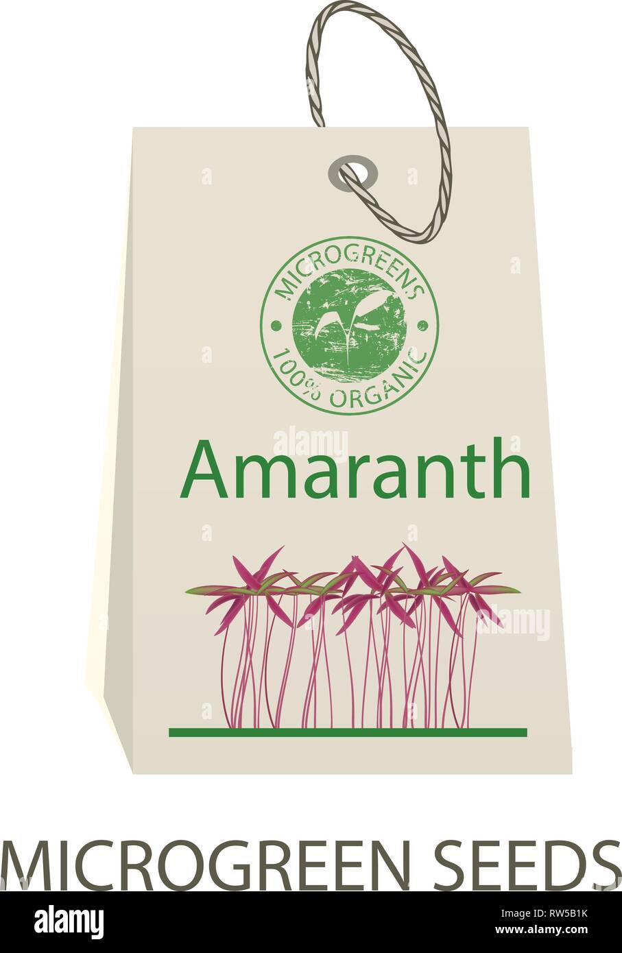 Packaging design for purple amaranth seeds. Raw sprouts, microgreens ...