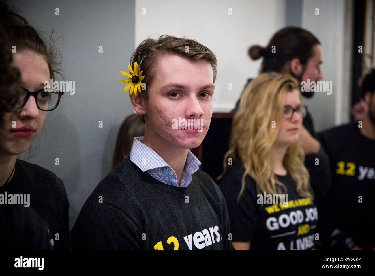 Student activists with the Sunrise Movement occupy Nancy Pelosi's ...