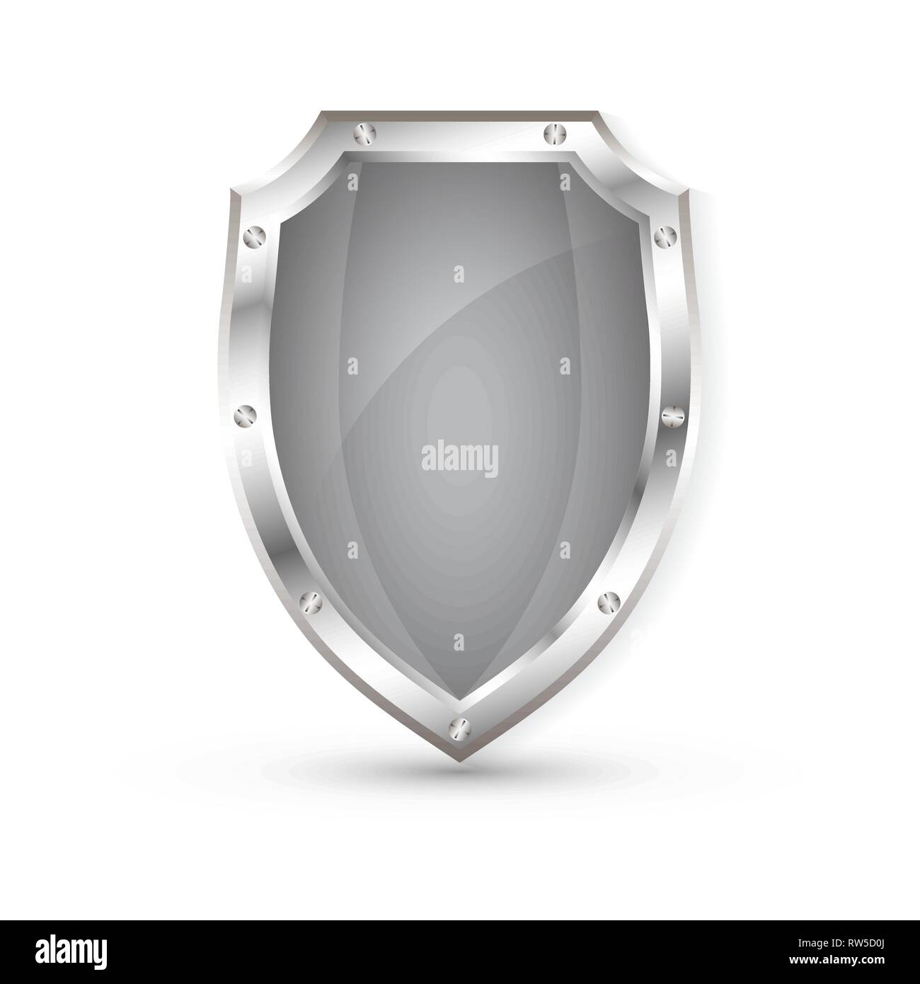 Empty metal shield, protection shield, vector illustration Stock Vector ...