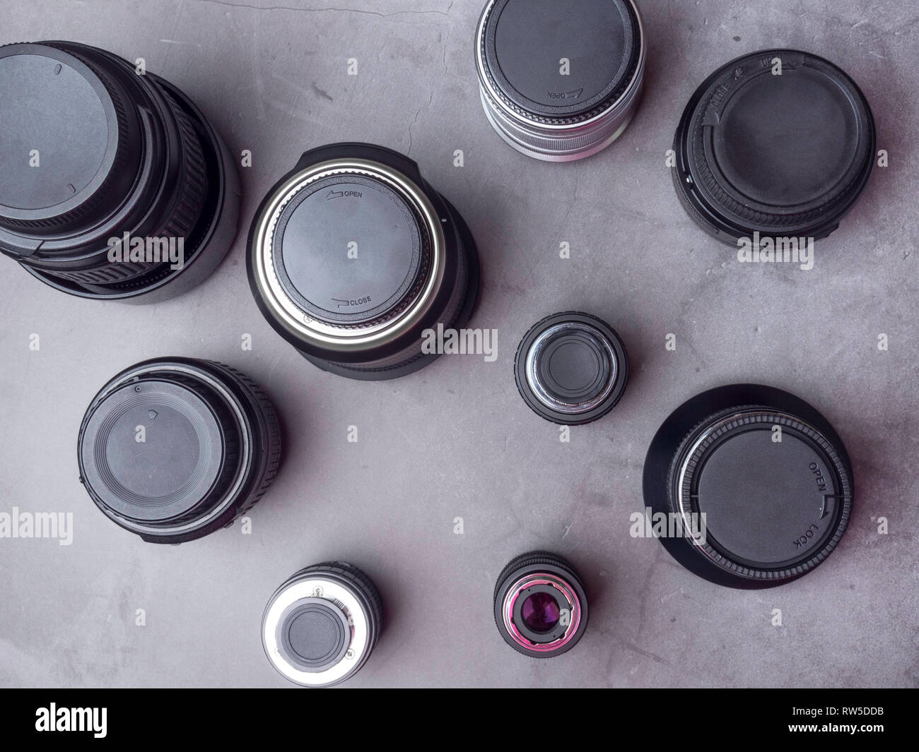 Multiple camera lenses hi-res stock photography and images - Alamy