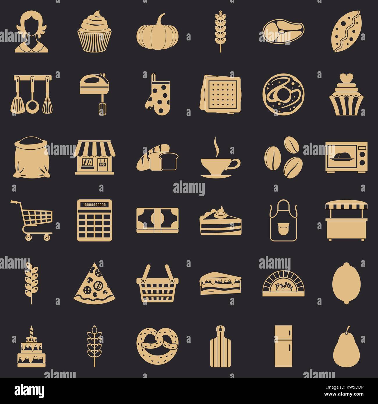 Bakery icons set, simple style Stock Vector Image & Art - Alamy