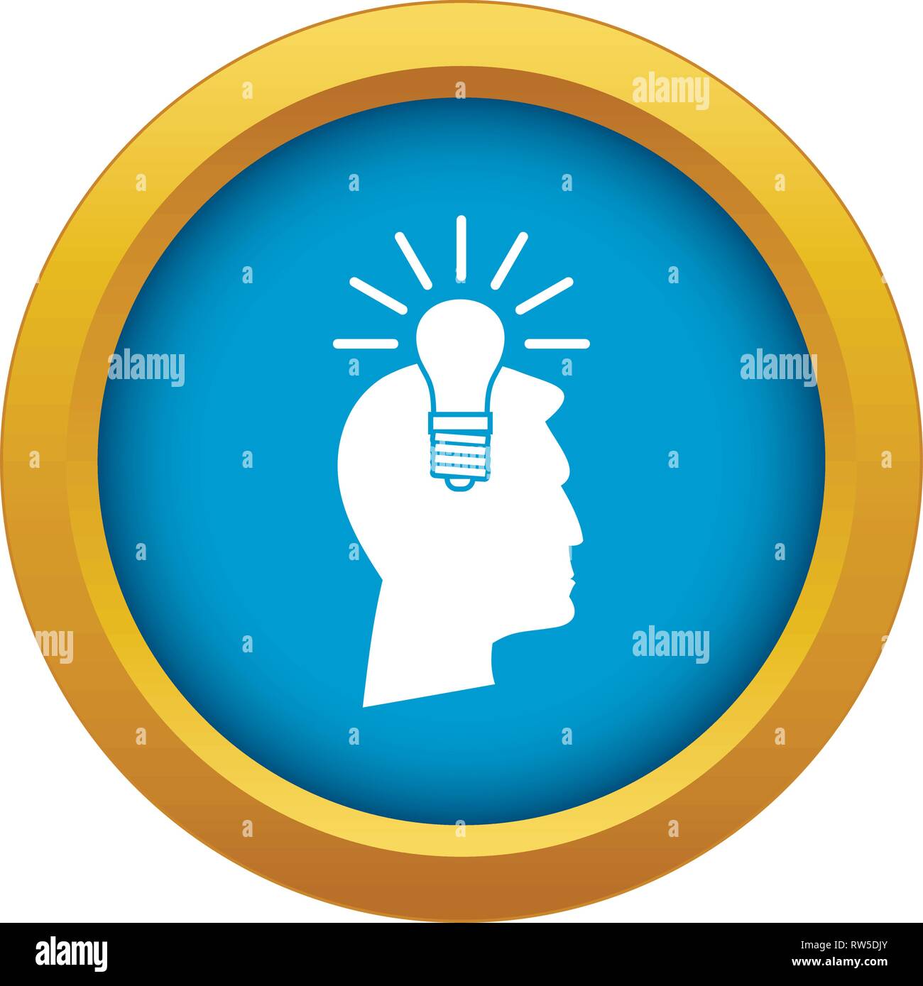Light bulb idea icon blue vector isolated Stock Vector Image & Art - Alamy