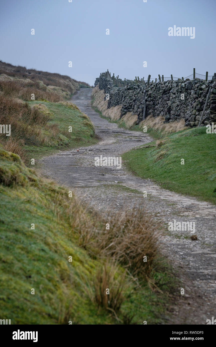 The Bronte Way, Leading to the Top Withins on Haworth Moor, West ...