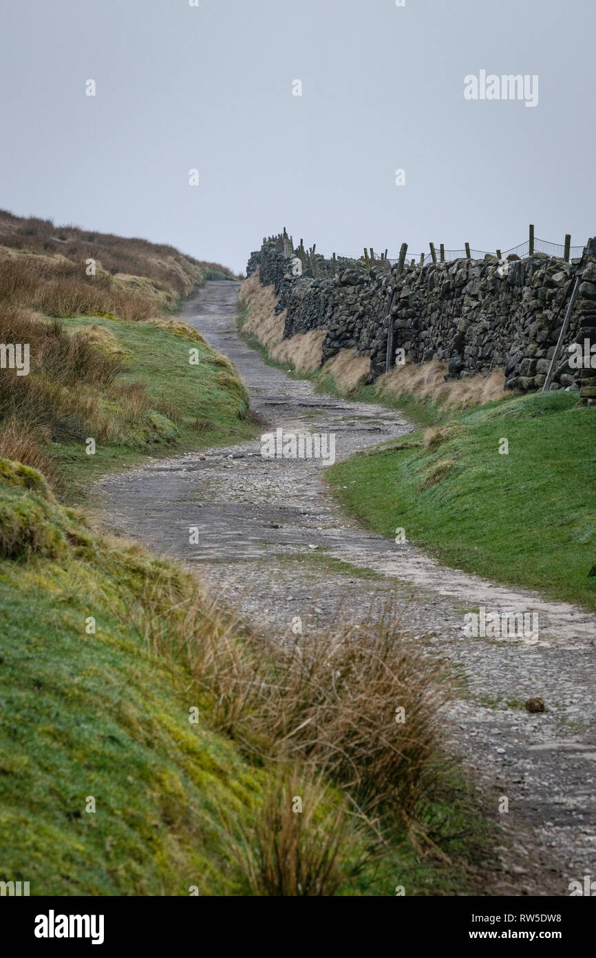 The Bronte Way, Leading to the Top Withins on Haworth Moor, West ...