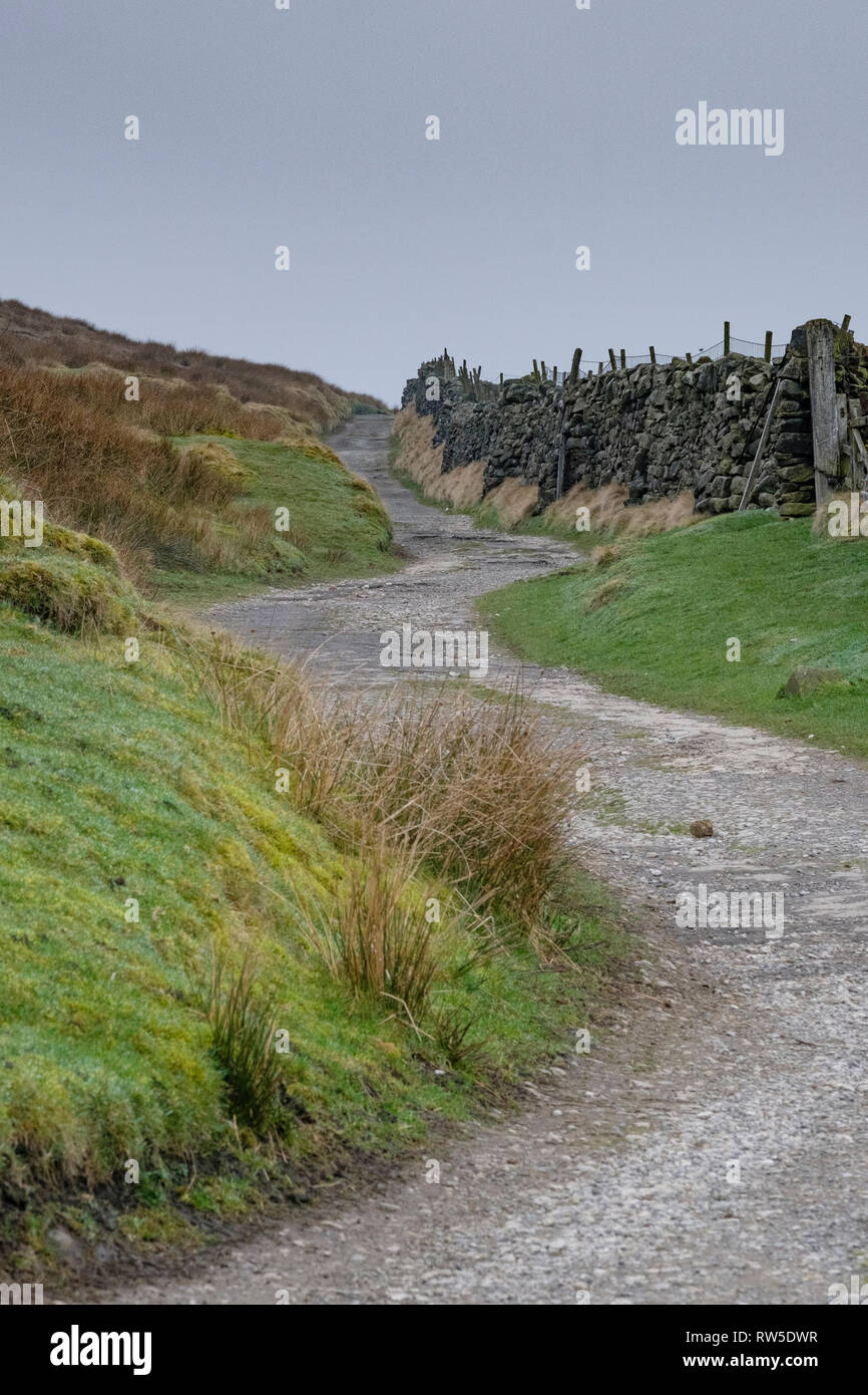The Bronte Way, Leading to the Top Withins on Haworth Moor, West ...