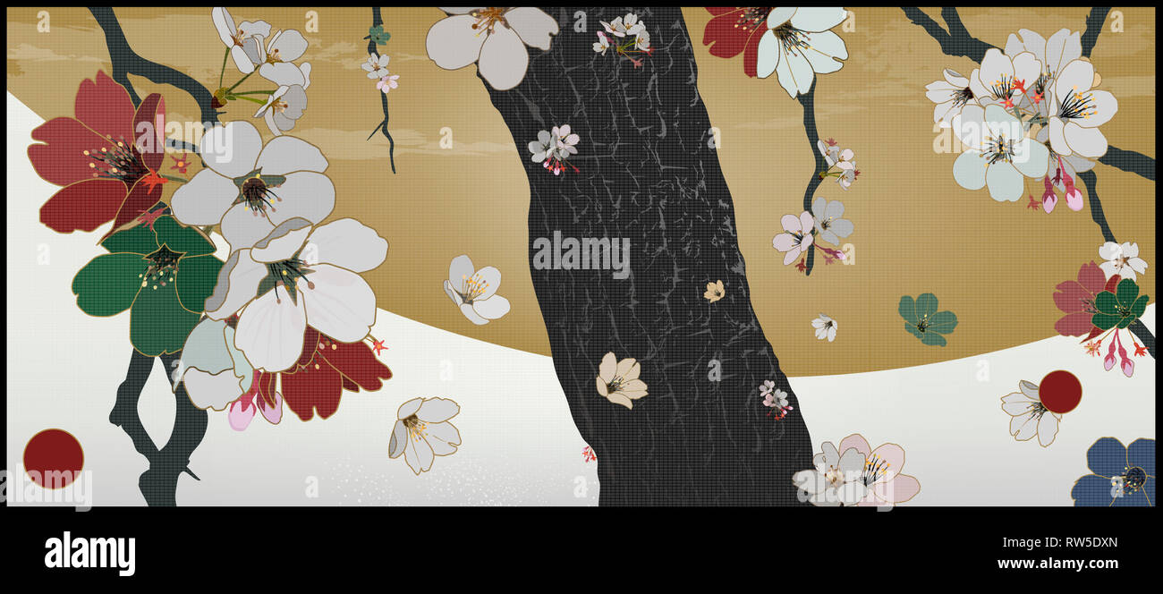 Japanese style illustration Stock Photo - Alamy