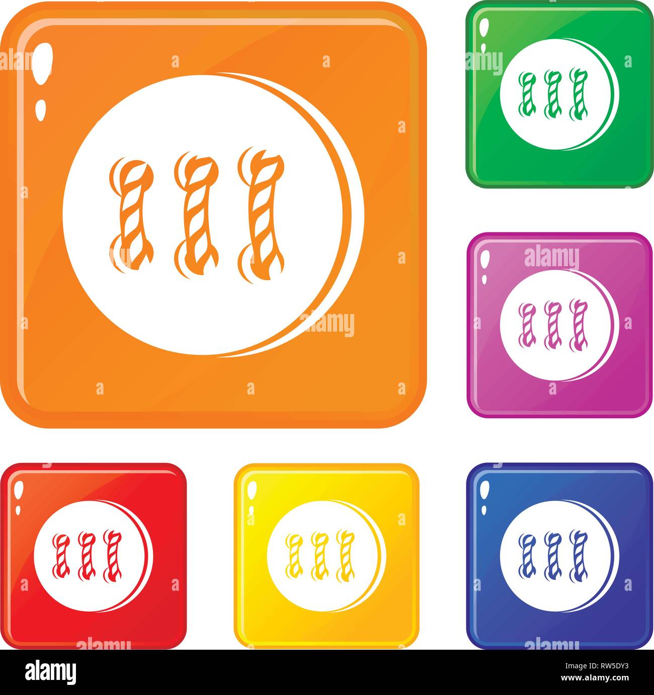 Retro button icons set vector color Stock Vector Image & Art - Alamy