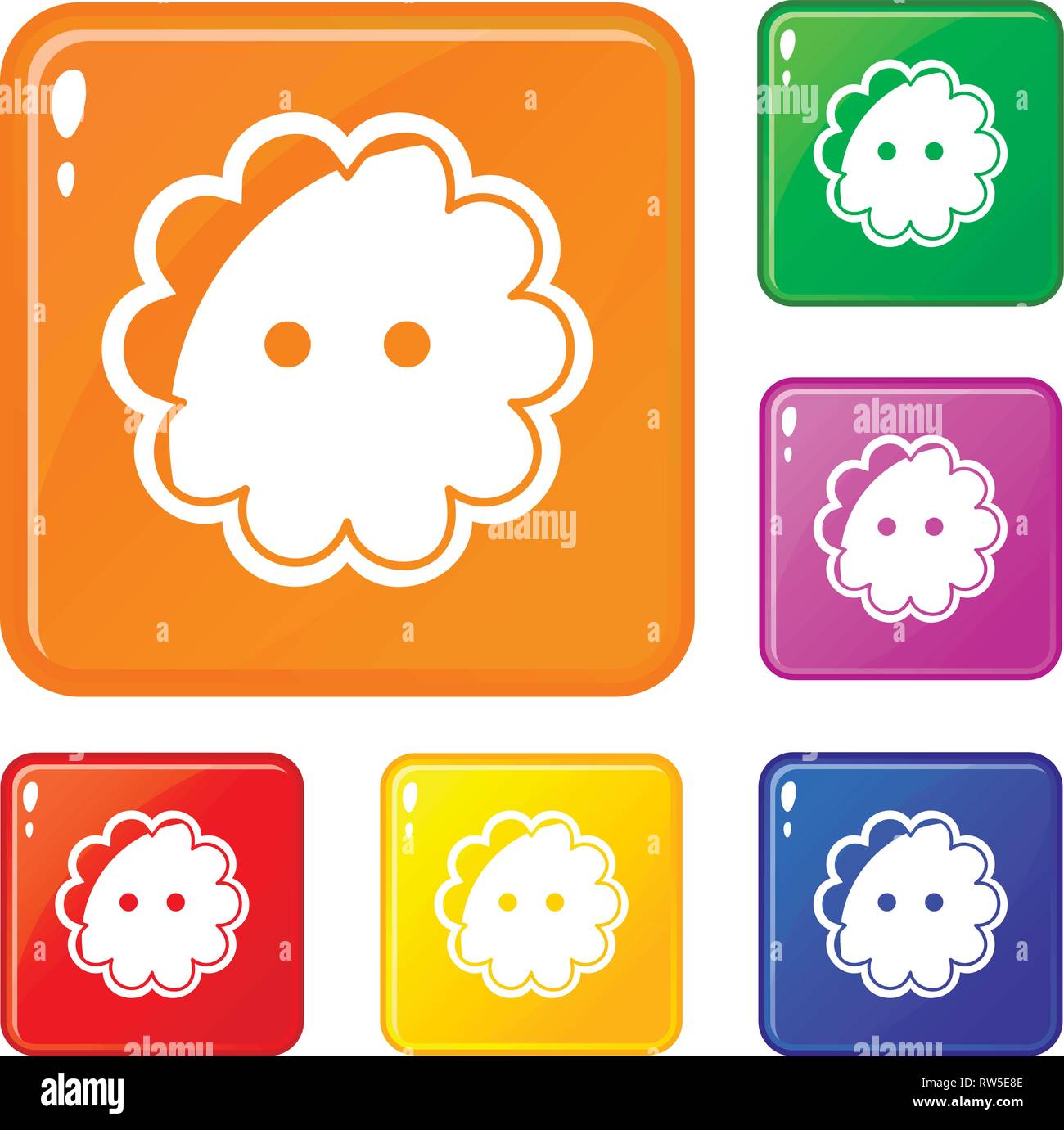 Flower button icons set vector color Stock Vector Image & Art - Alamy