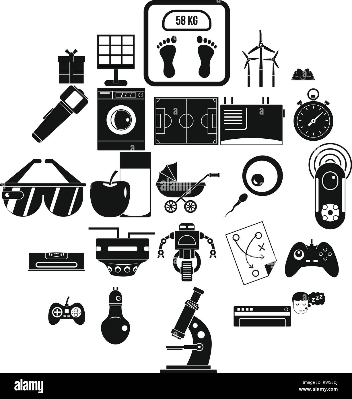 Robot icons set, simple style Stock Vector Image & Art - Alamy