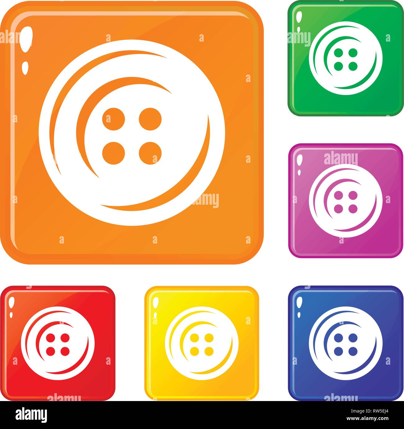 Fashion button icons set vector color Stock Vector Image & Art - Alamy