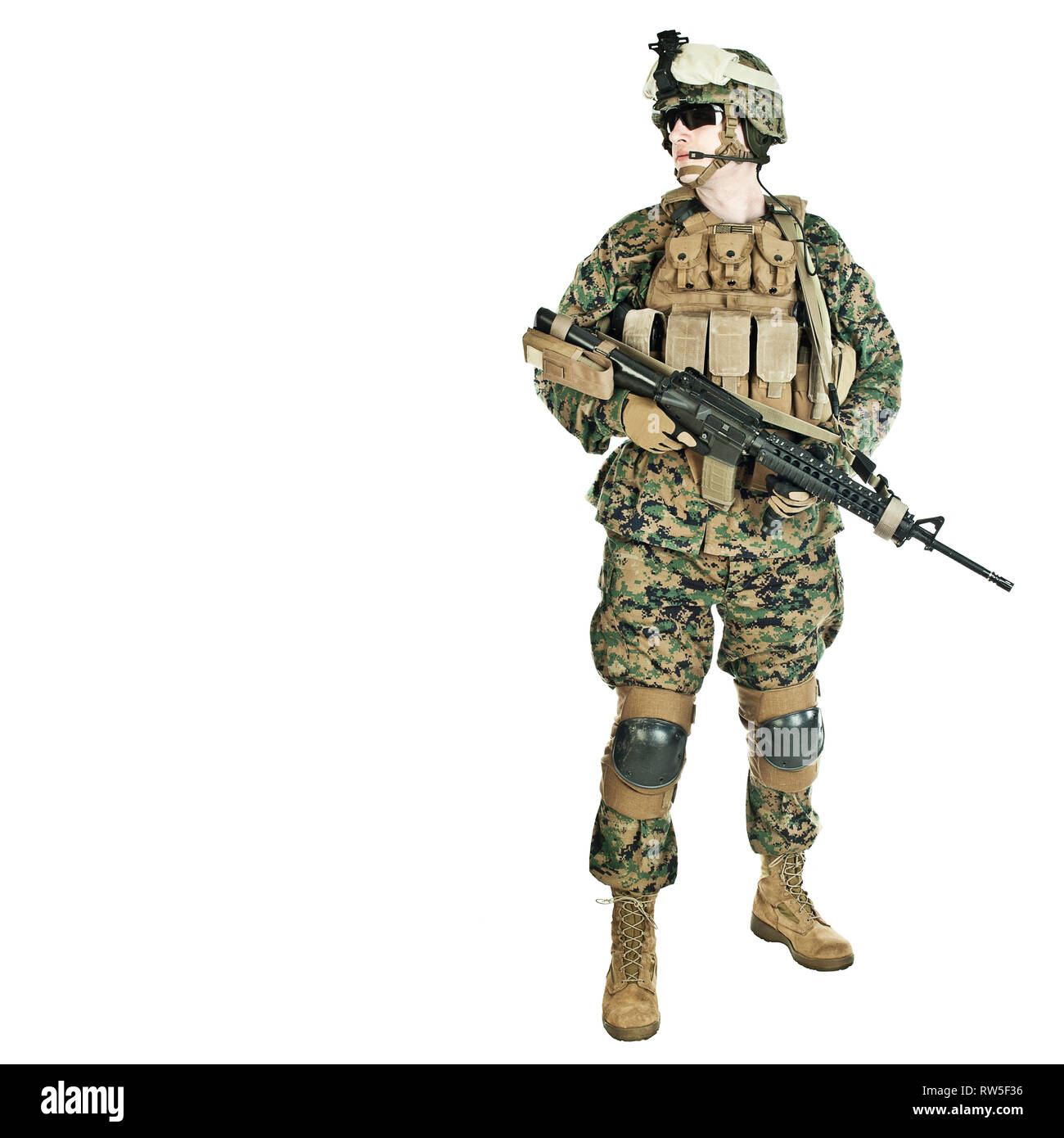 U.S. Marine on white background Stock Photo - Alamy