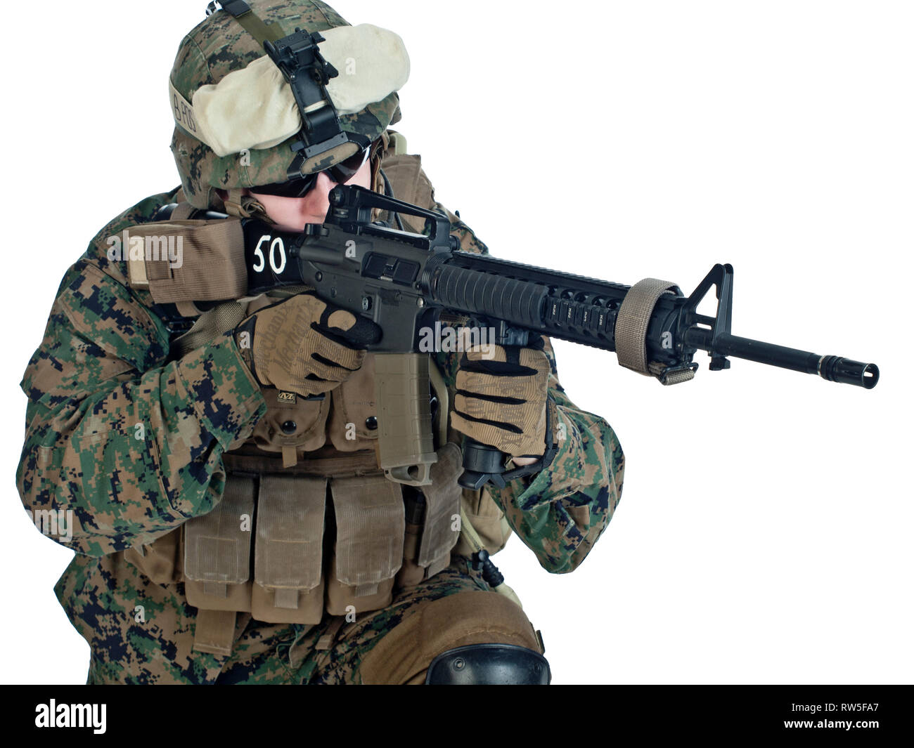 American Soldier With Gun